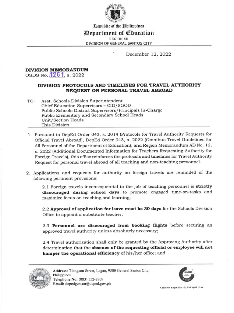 Division Memo No. 1261 S. 2022 Division Protocols and Timeliness Fir ... Division Memo No. 1261 S. 2022 Division Protocols and Timeliness Fir ...