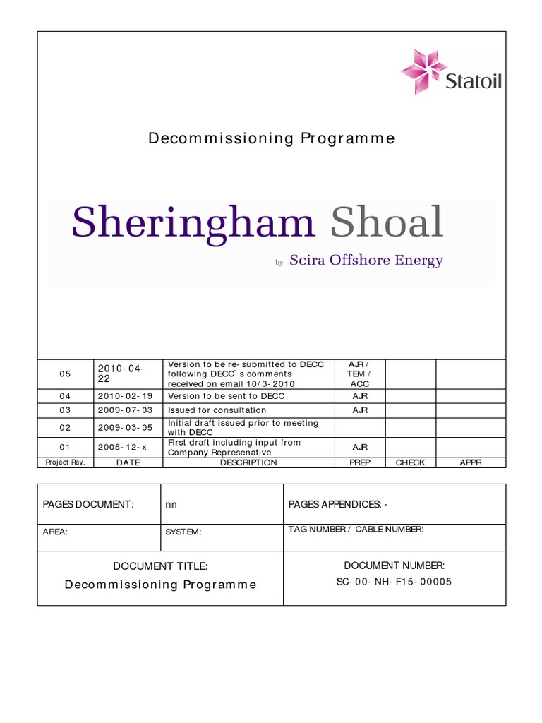 Decommissioning Programme | PDF | Offshore Wind Power | Earth Sciences