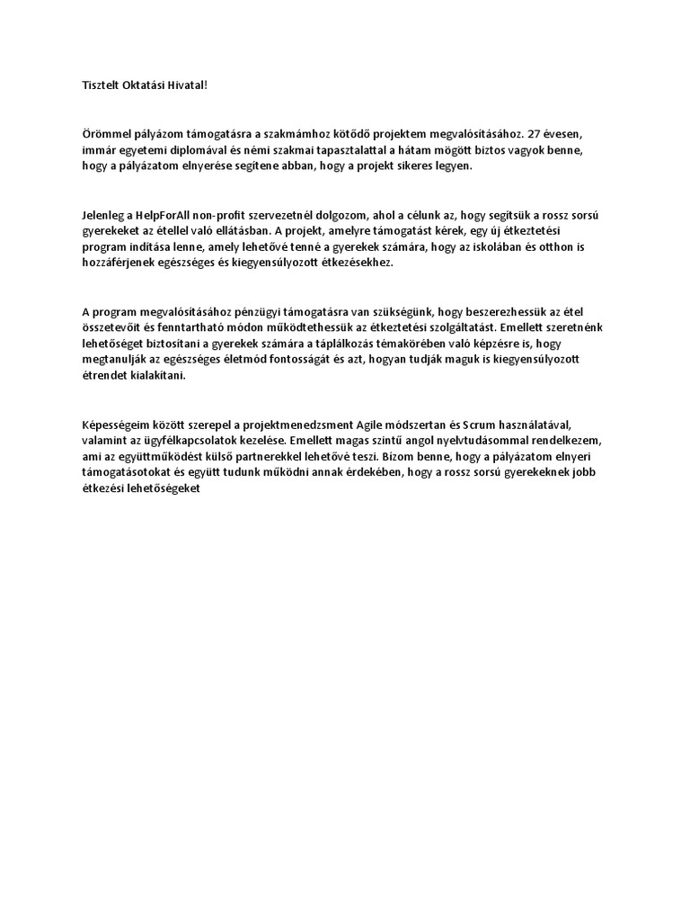 Tisztelt Oktatási Hivatal | PDF