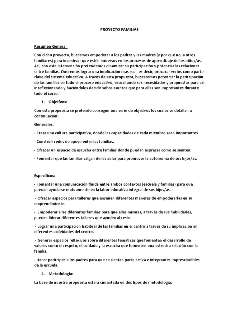 Proyecto Familias en Red | PDF | Empoderamiento | Cognición