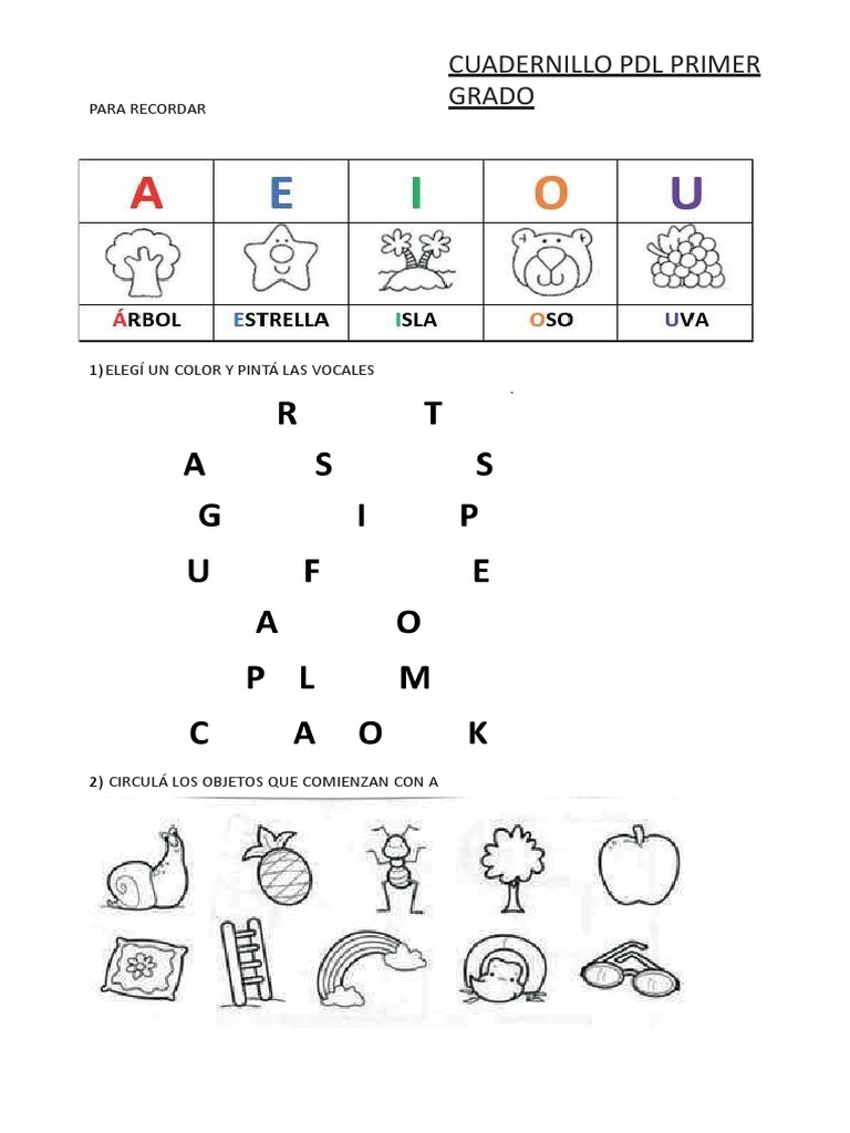 PDL Cuadernillo Primer Grado | PDF