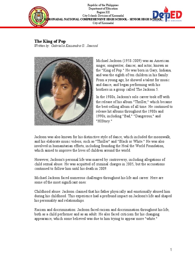 The King of Pop | PDF | Michael Jackson