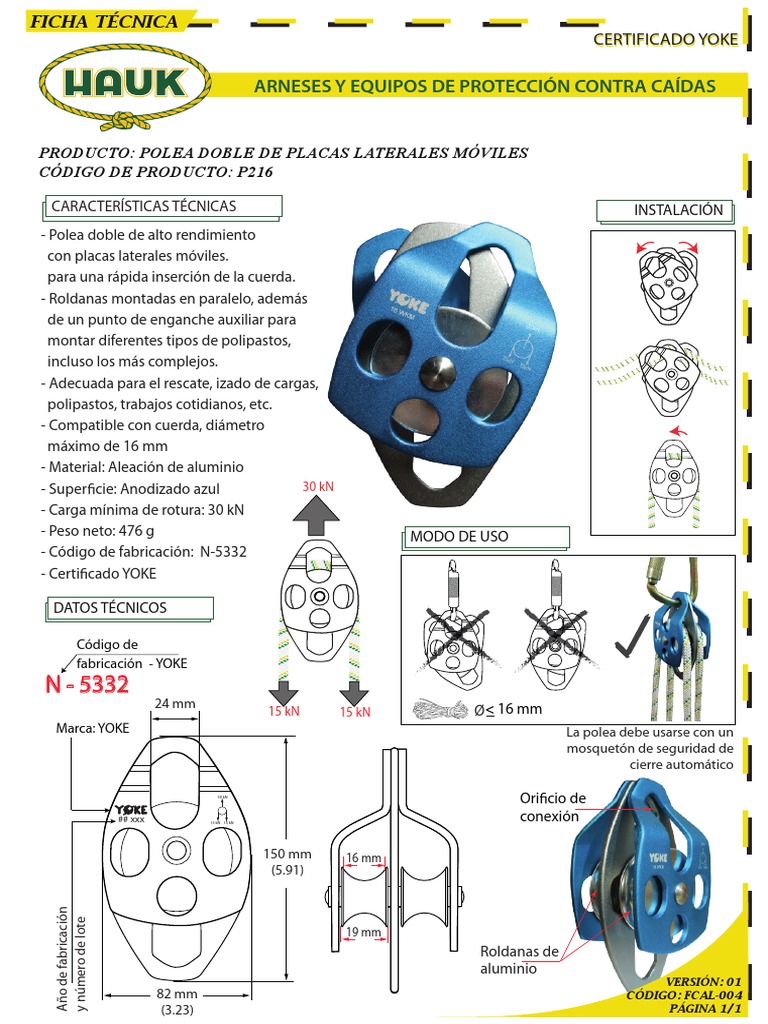 P216 Polea Doble de Placas Laterales Móviles | PDF | Bienes ...