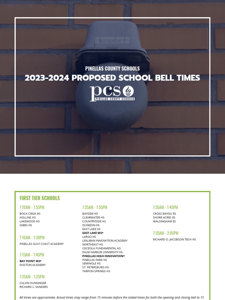 School Bell Times Doc 2023-24 04.25.23 | PDF
