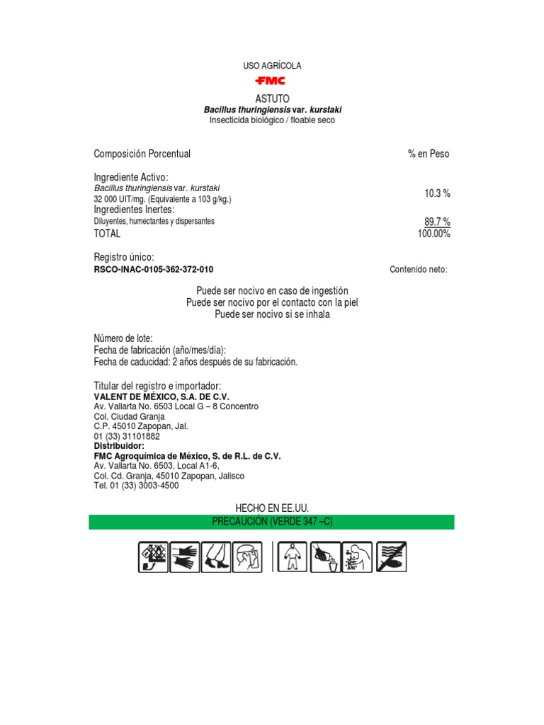 Astuto Ficha Técnica | PDF | Agua | Pesticida