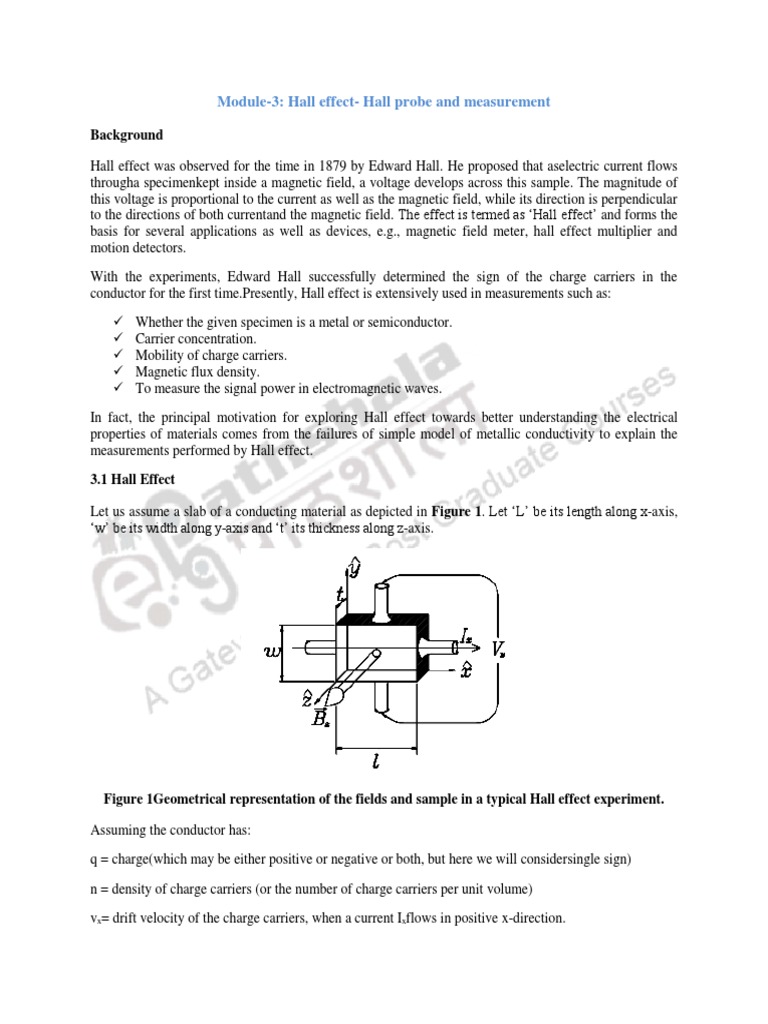 Hall Effect | PDF | Electrical Resistivity And Conductivity | Electron