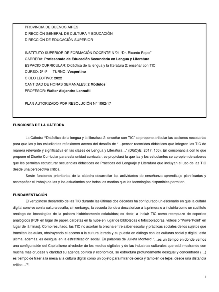 Lengua y Literatura-3º1 - Didactica de La Lengua y La Literatura 2 ...