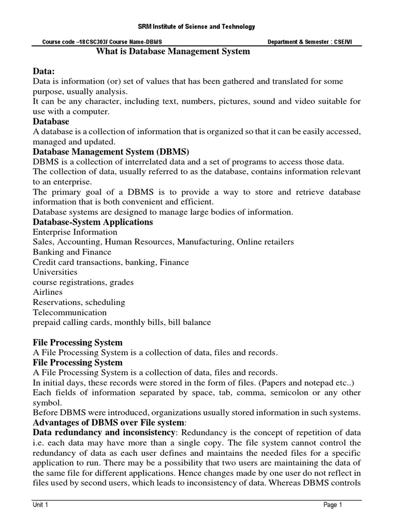 Unit | PDF | Databases | Conceptual Model