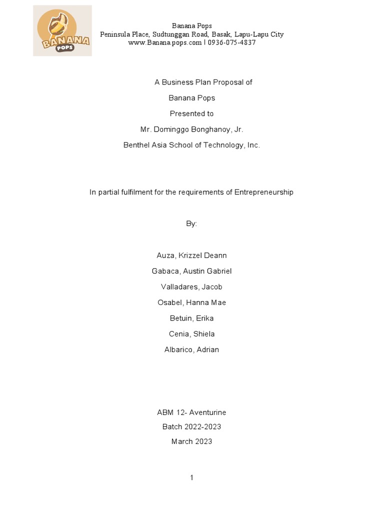 12-ABMGROUP-3 Business-Plan Entrepreneurship | PDF | Pricing | Product (Business)