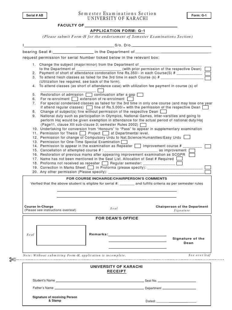G-1 Application Form Guidelines | PDF