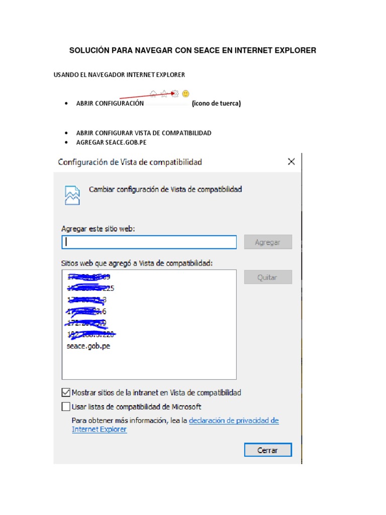 Navegación SEACE en Internet Explorer | PDF