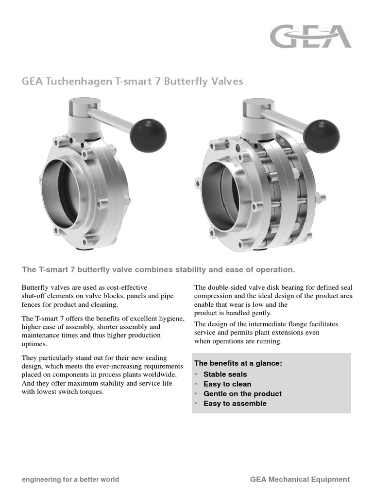 Butterfly Valve T-Smart 7 GEA | PDF | Valve | Actuator