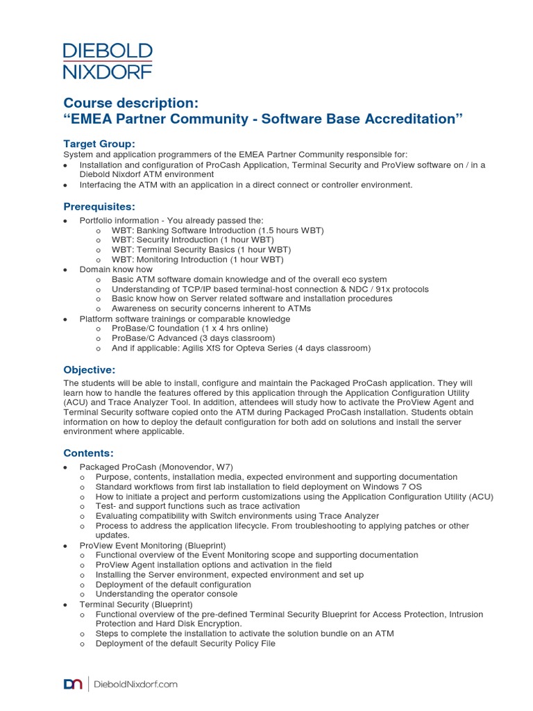 Course Description - SW Base Accreditation | PDF | Automated Teller ... Course Description - SW Base Accreditation | PDF | Automated Teller ...