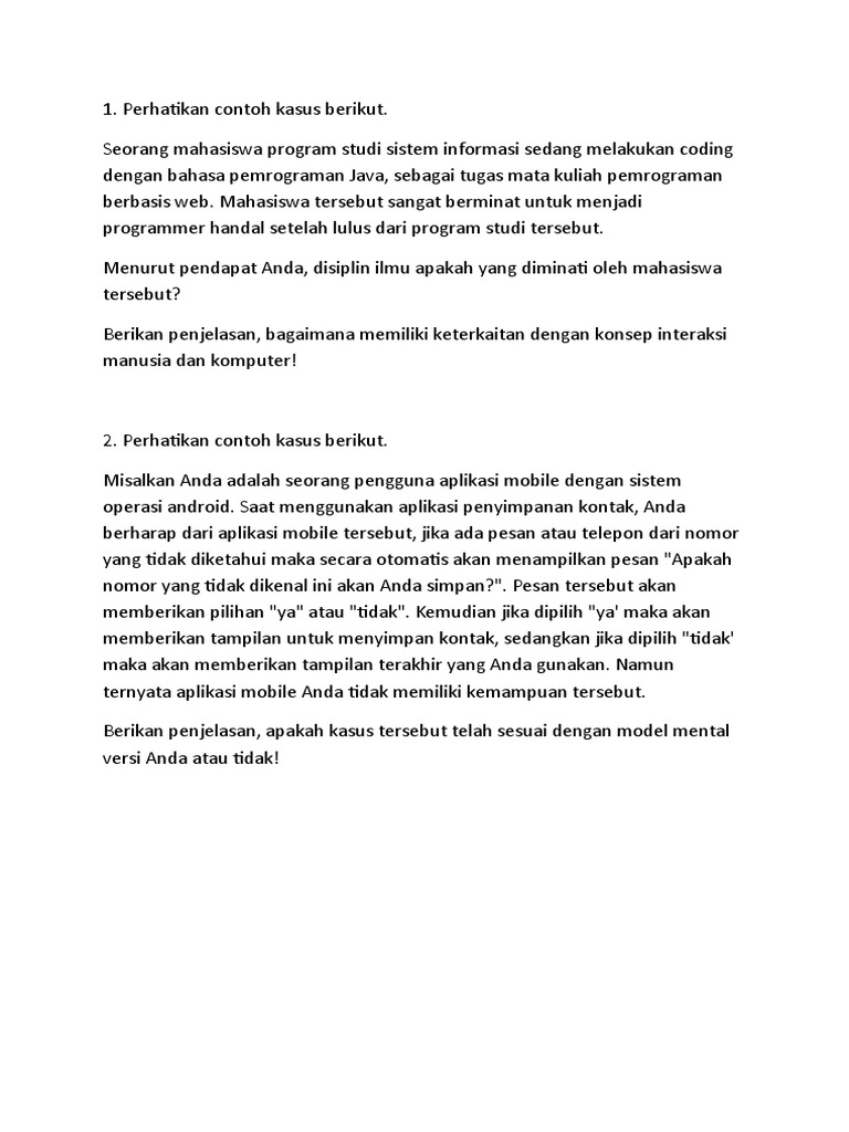 Tugas 1 Interaksi Manusia Dan Komputer Radityo Heru | PDF | Karier & Perkembangan