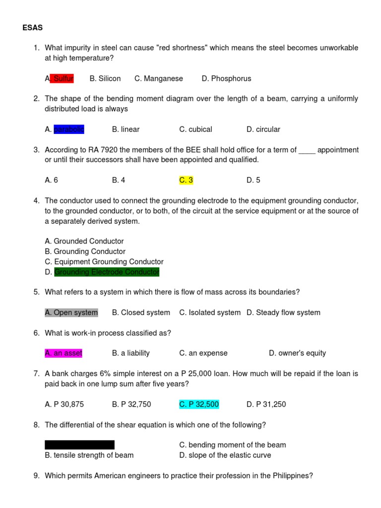 Esas Answer Key | PDF | Young's Modulus | Equity (Finance)