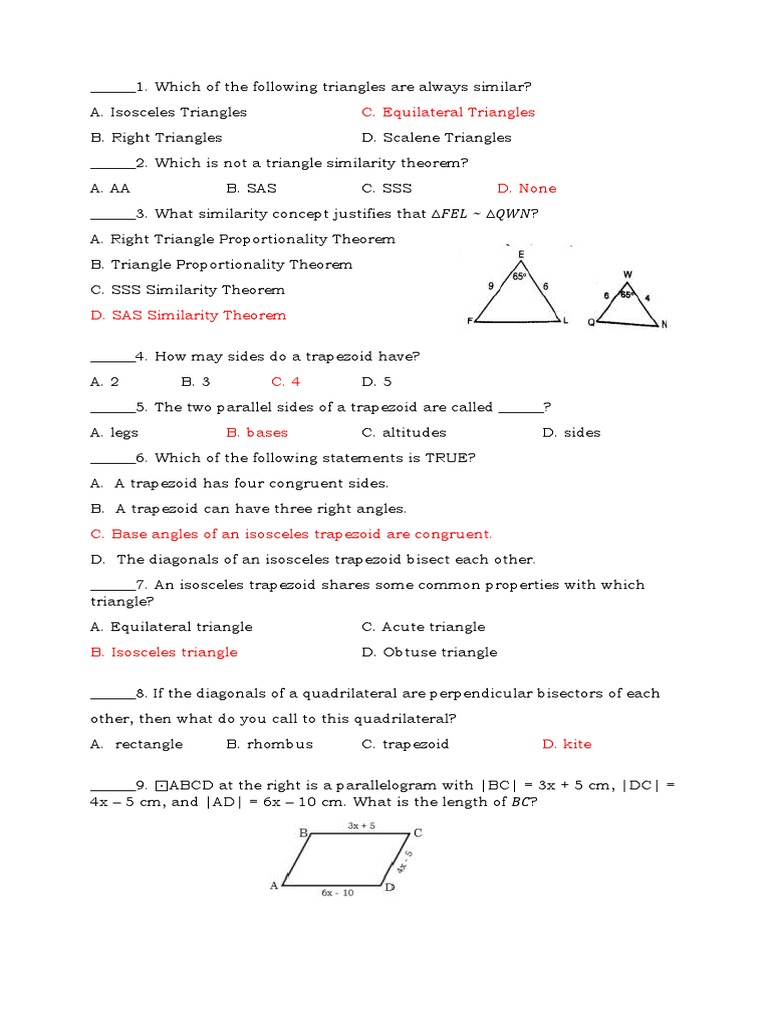 4th Q Exam (Math9) | PDF | Triangle | Trigonometric Functions