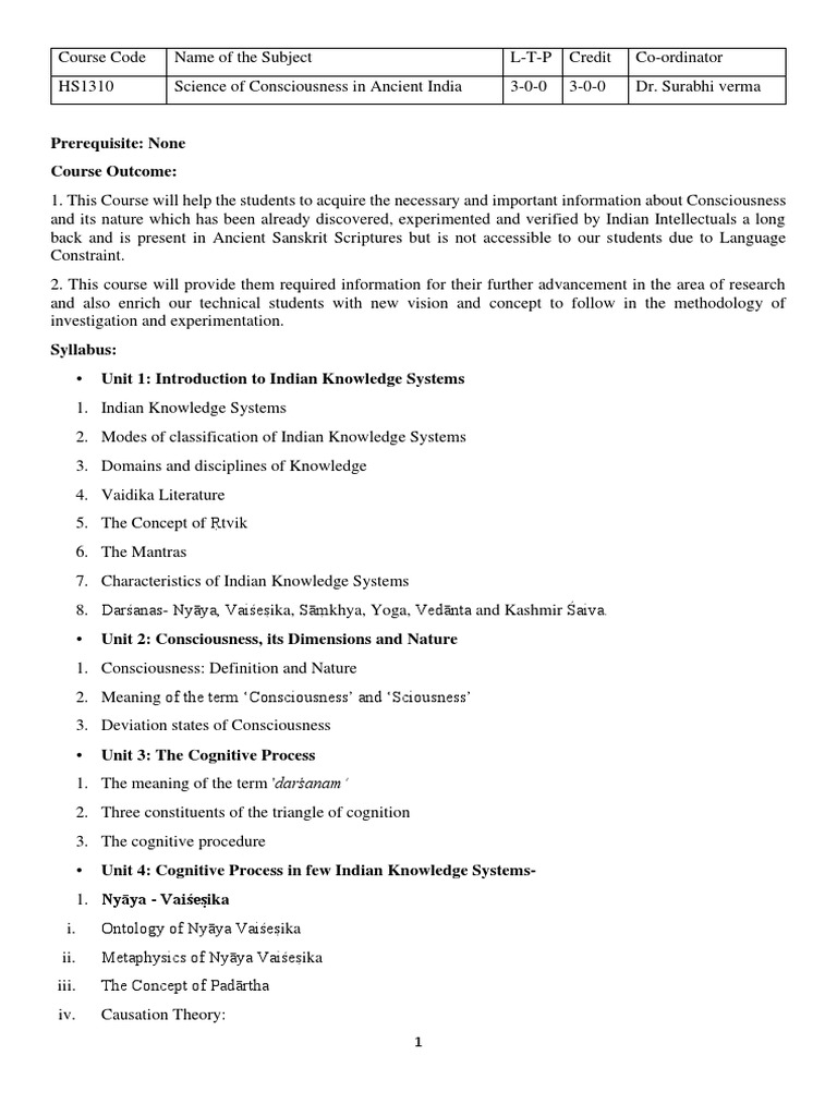 HS1310 | PDF | Hindu Philosophy | Knowledge