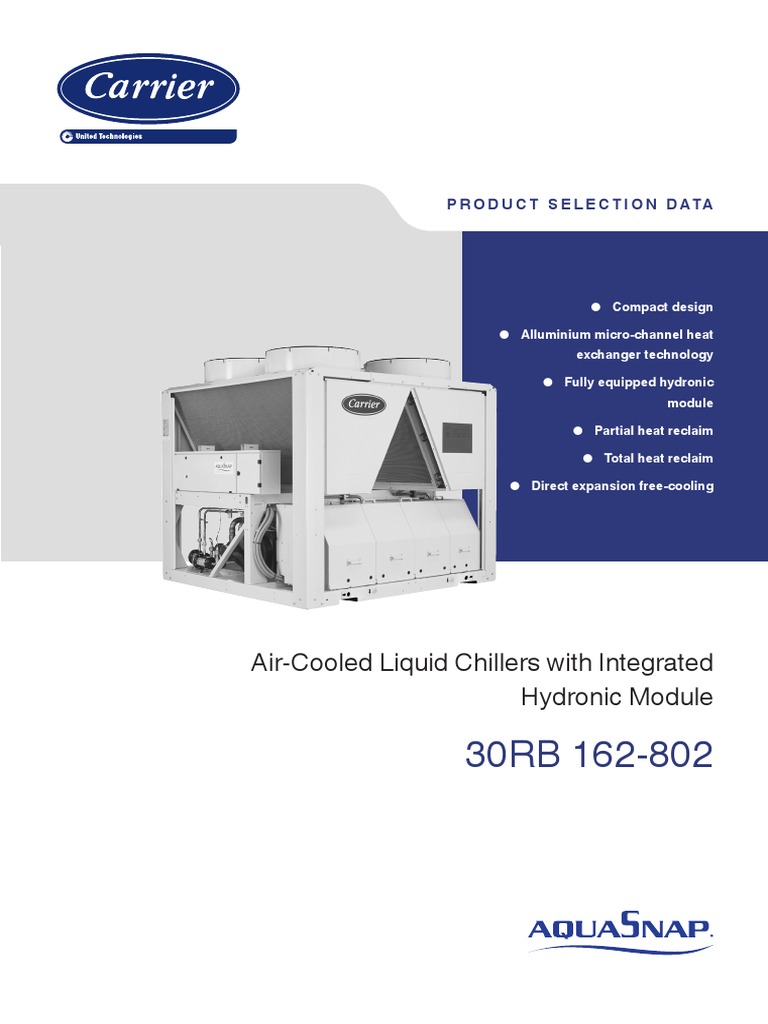 Carrier 30RB Chiller Overview | PDF | Heat Exchanger | Water Heating