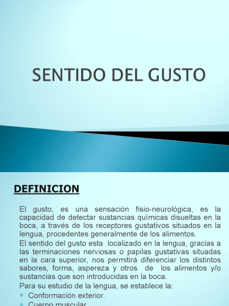 El sentido del gusto y su anatomía | PDF