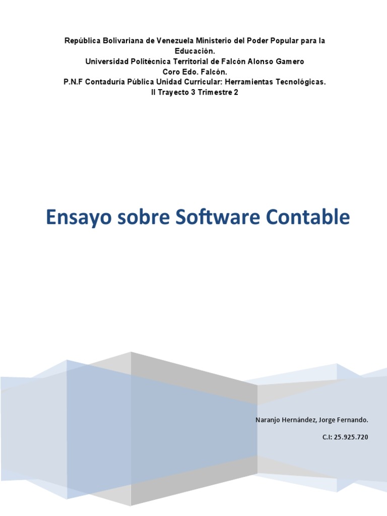 Ensayo Sobre Software Contable | PDF | Contabilidad | Software