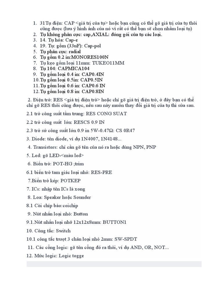 Lenh Gõ Proteus | PDF