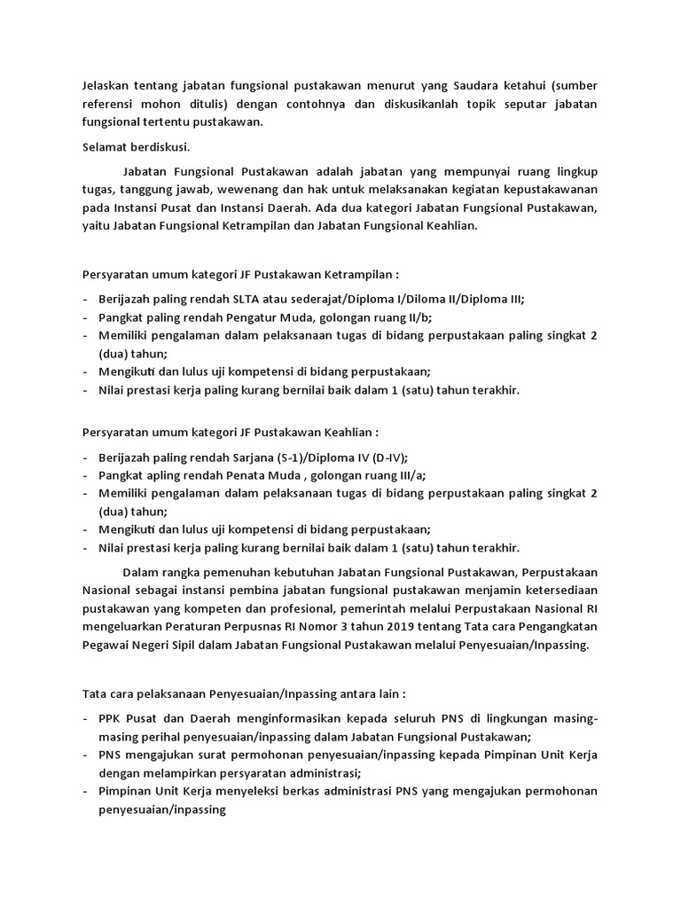 CITRA DEWI 030893017 Diskusi 2 Profesi Pustakawan | PDF | Kajian Bahasa ...