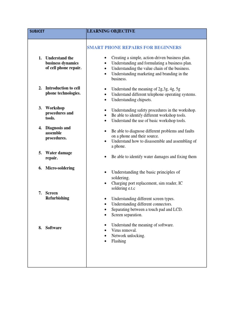 Cell Phone Repair Training Overview | PDF | Electrical Network ...