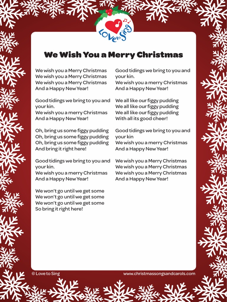 We Wish You a Merry Christmas Lyrics | PDF