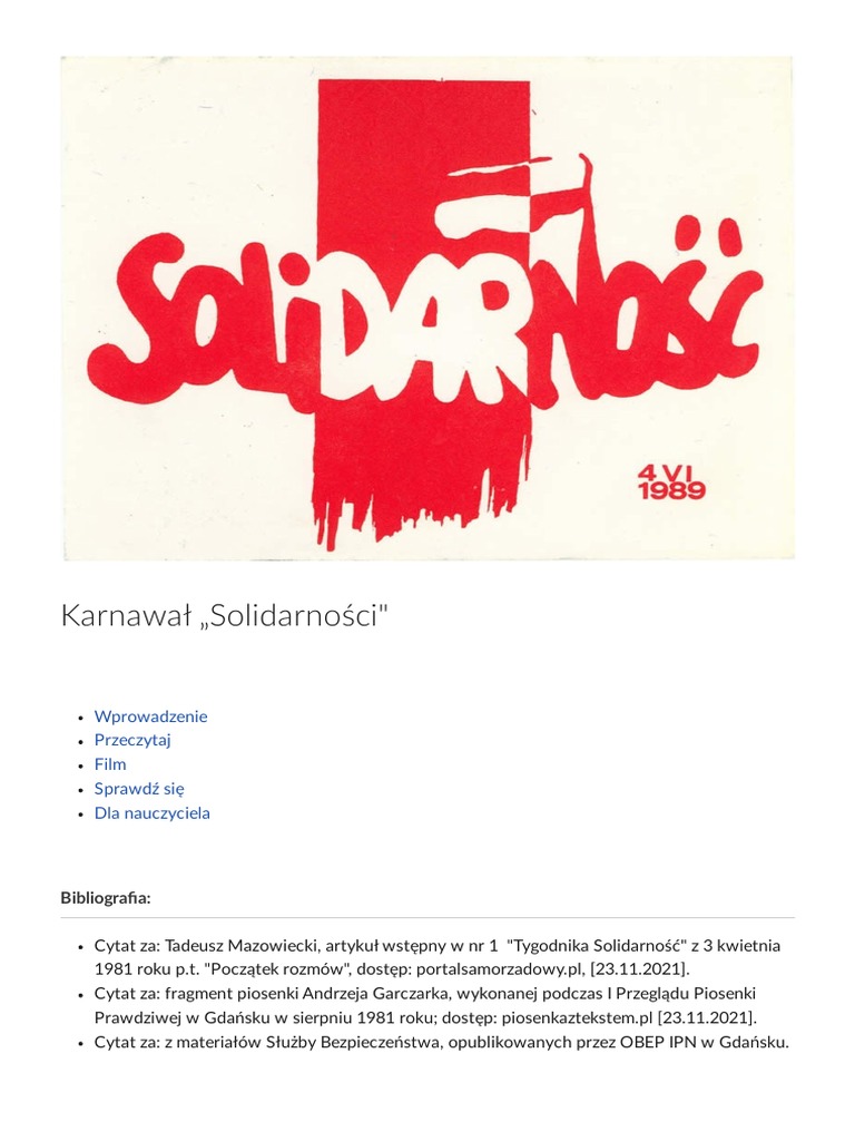Karnawal Solidarnosci | PDF