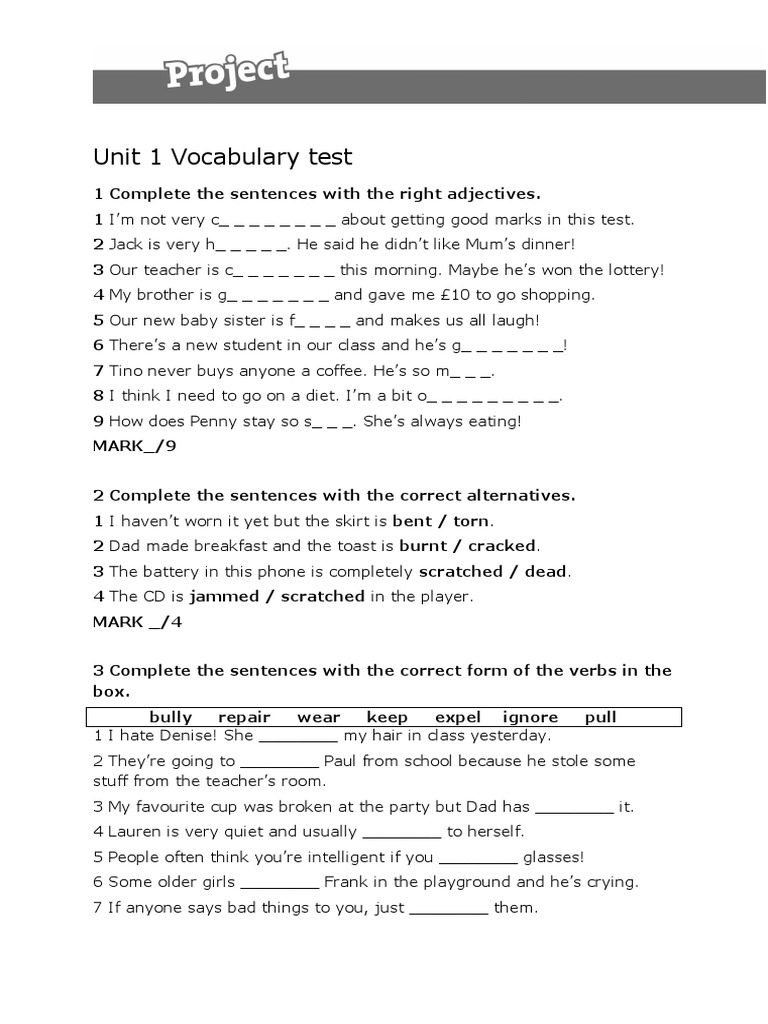 Unit 1 Vocabulary Test Review | PDF