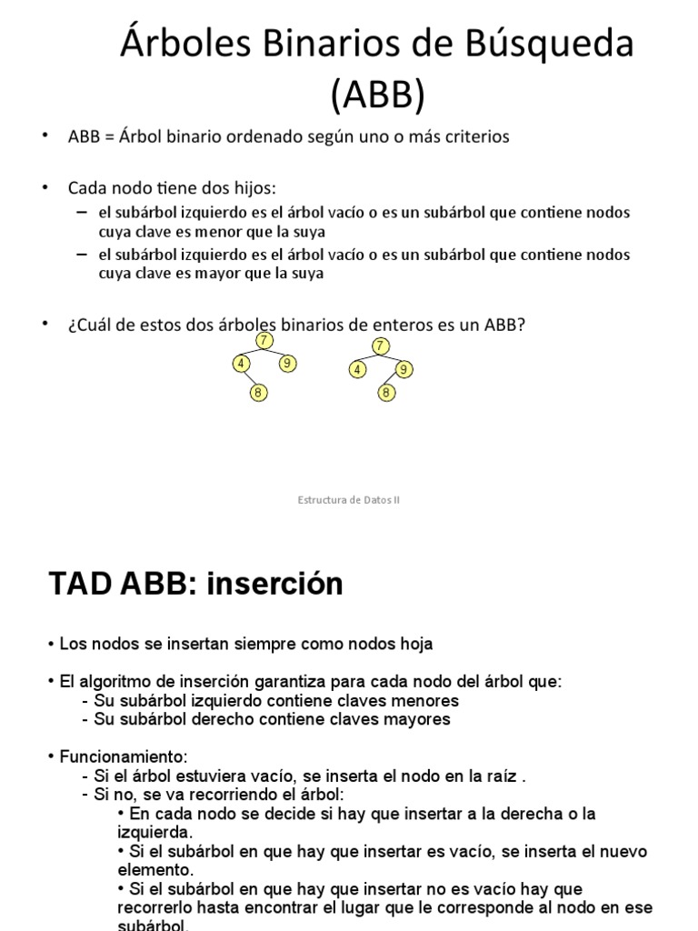 Arboles Binarios De Busqueda Pdf Informática Teórica Datos De