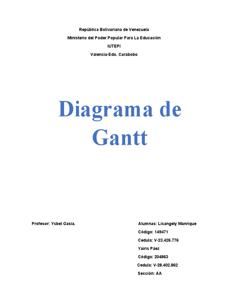 Diagrama de Gantt: Guía Completa | PDF
