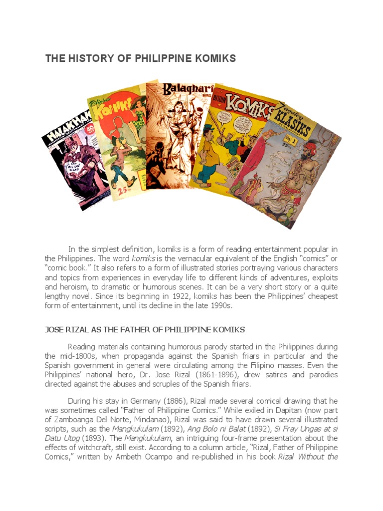 Jose Rizal As The Father of Philippine Komiks | PDF | Philippines | Comics