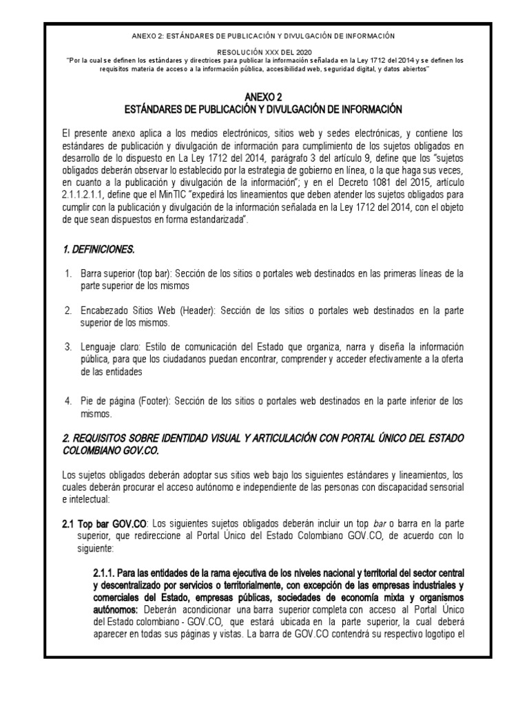 ANEXO 2 - Est ndares de publicaciขn y divulgaciขn | PDF | Presupuesto | Red mundial