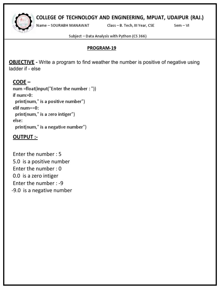 College of Technology and Engineering, Mpuat, Udaipur (Raj.) | PDF