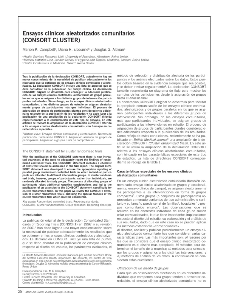 Campbell, Et Al. Ensayos Clínicos Aleatorizados Comunitarios | PDF ...