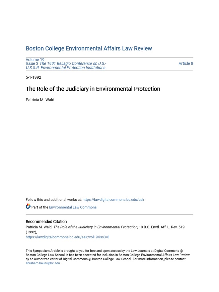 Judiciary's Role in Environmental Law | PDF | United States ...