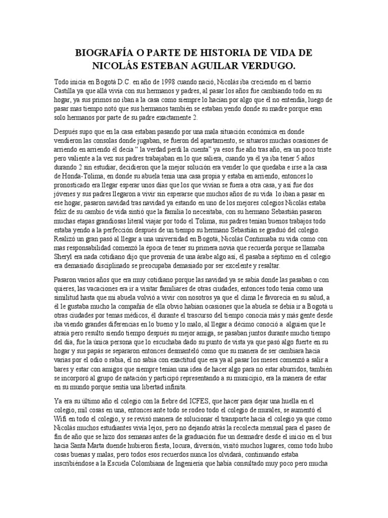 Biografía o Parte de Historia de Vida | PDF