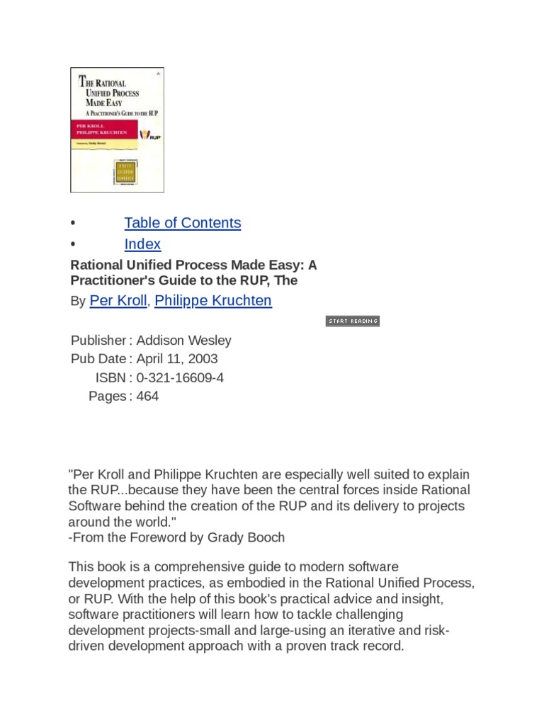 Index: Rational Unified Process Made Easy: A Practitioner's Guide To ...