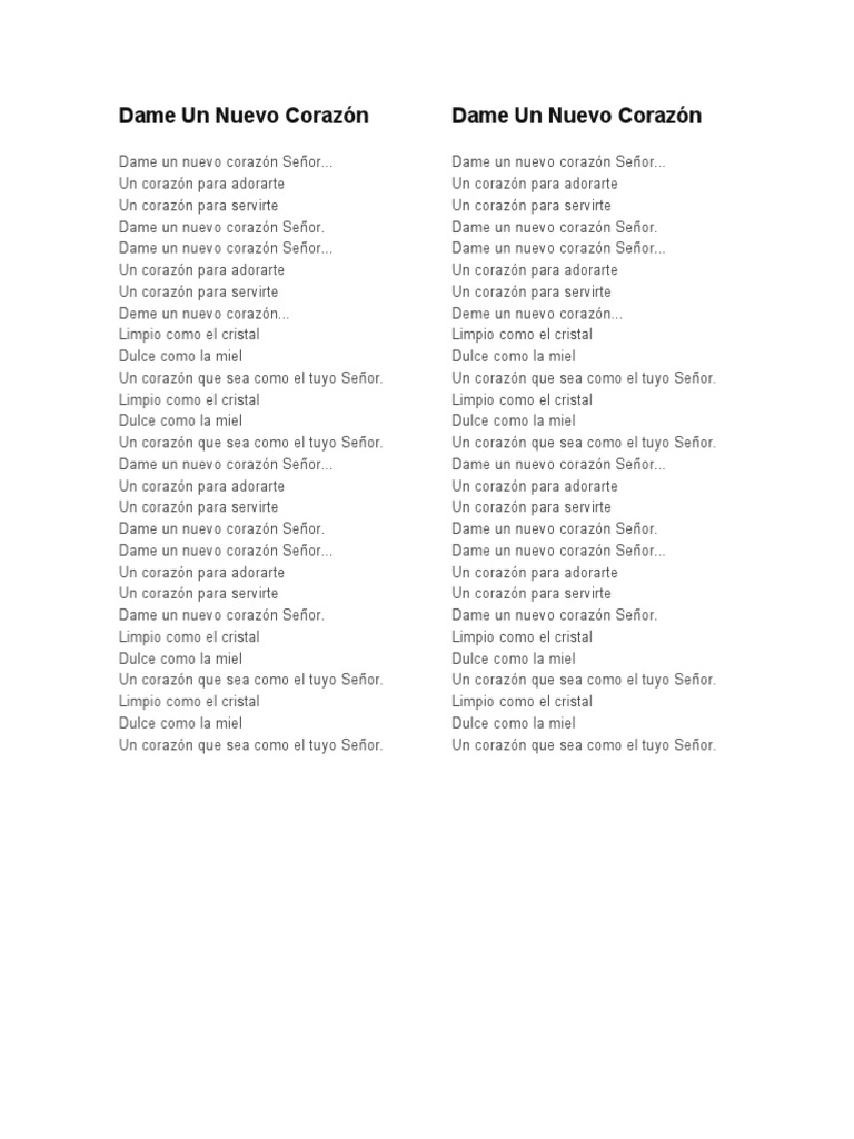 Dame Un Nuevo Corazón | PDF