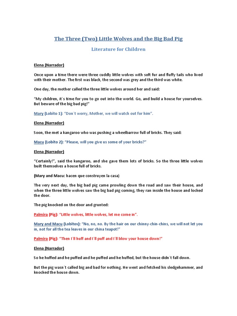 Guión-The Three Little Wolves | PDF