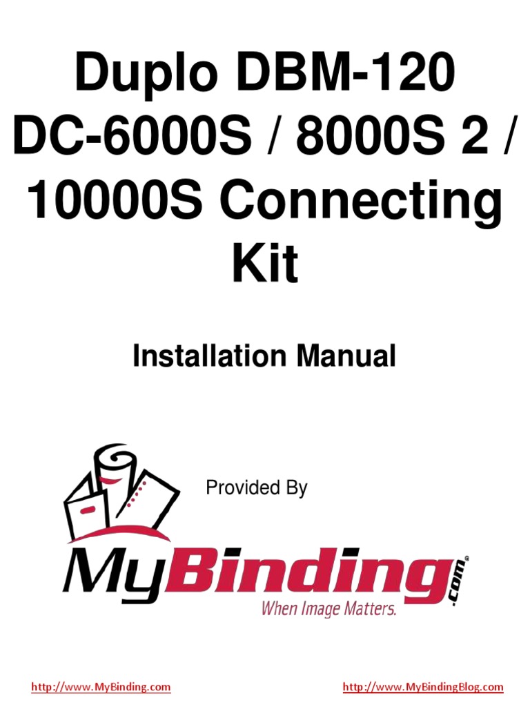 Duplo DBM-120 DC-6000S / 8000S 2 / 10000S Connecting Kit: Installation ...