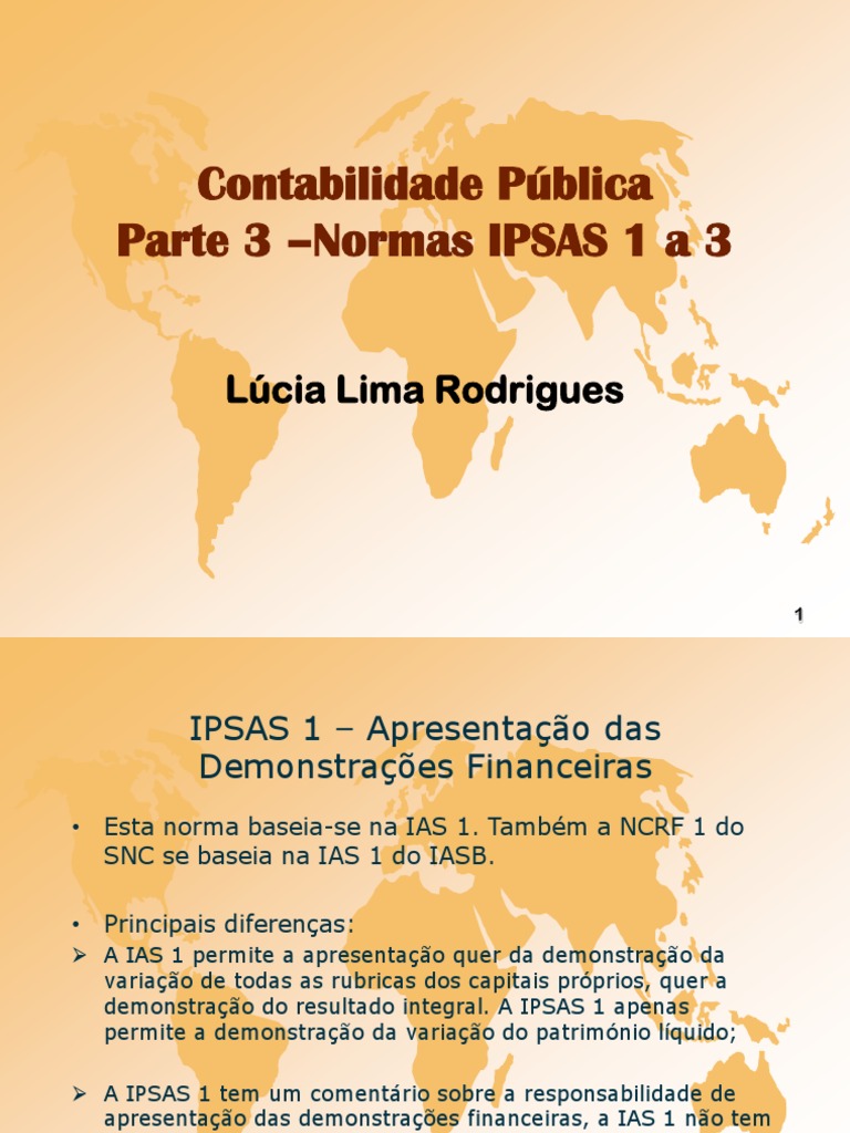 Normas IPSAS 1 a 3 na Contabilidade Pública | PDF