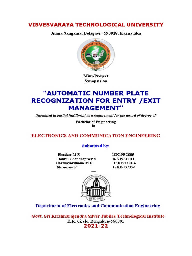 MiniProject ANPRS | PDF | Optical Character Recognition | Computing