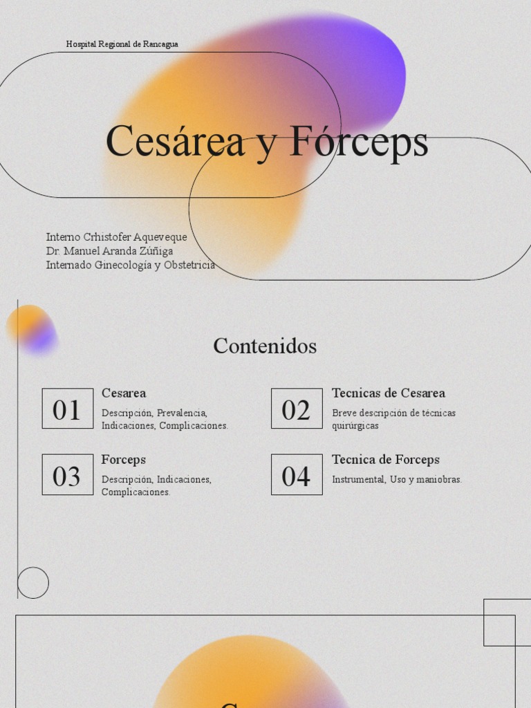 Técnicas de Cesárea y Fórceps | PDF | Parto | Seccion de cesárea