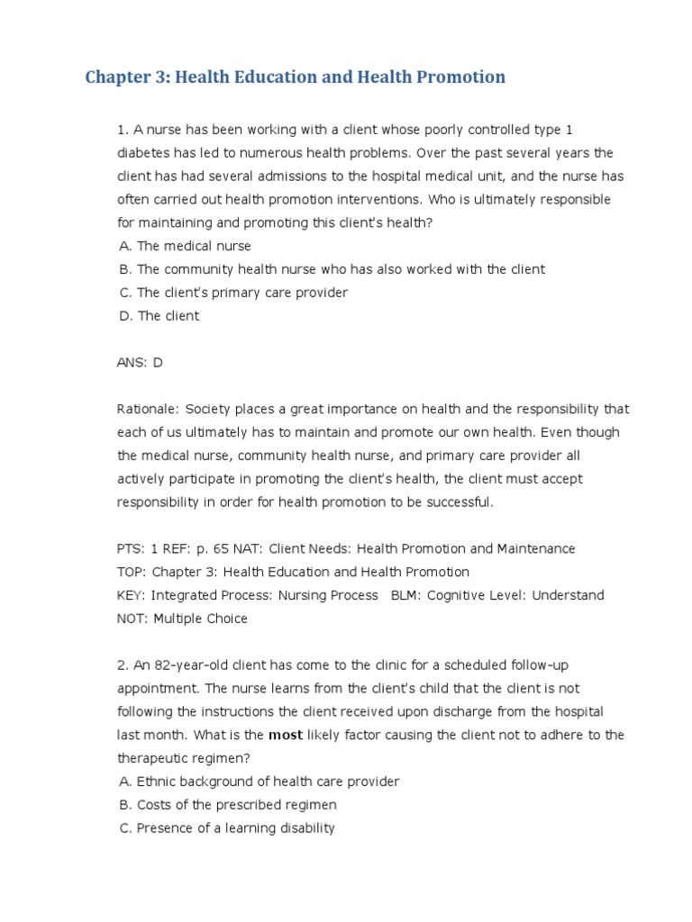 TG Chapter03 | PDF | Nursing | Health Promotion