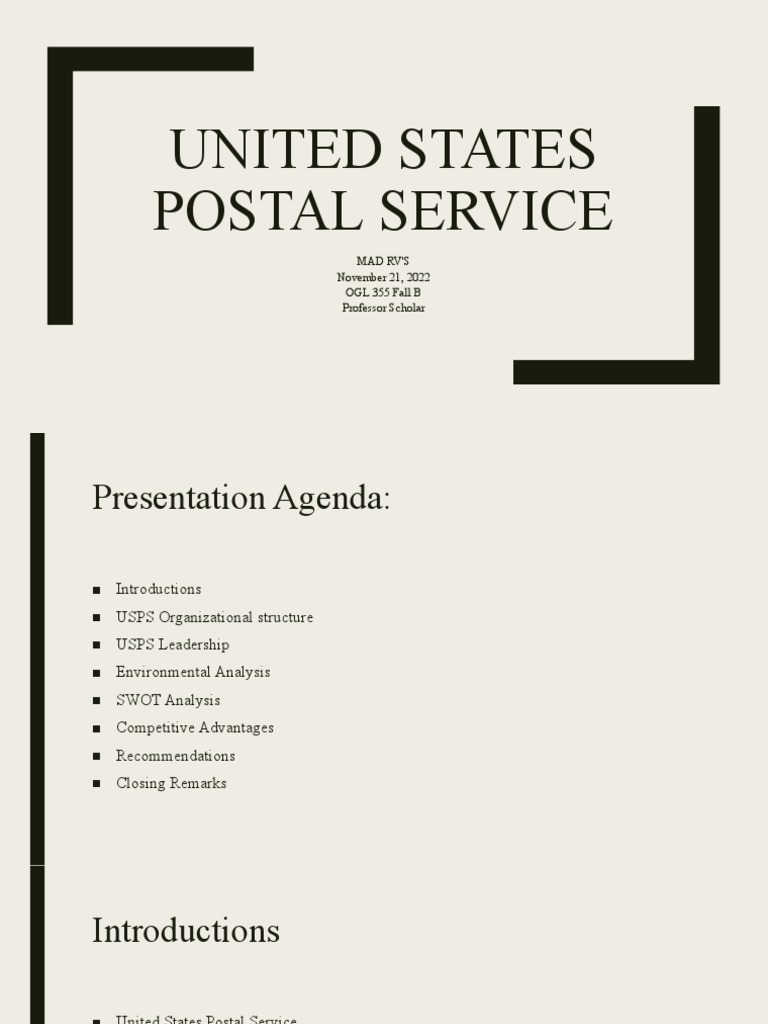 Ogl 355 Team Project Usps Executive Presentation | PDF | United States ...