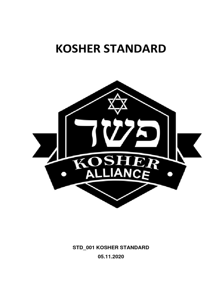 KOSHER STD 001 Kosher Standard | PDF | Passover | Food And Drink