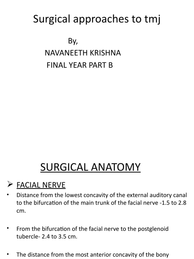 Surgical Approaches To TMJ | PDF | Anatomical Terms Of Location | Ear