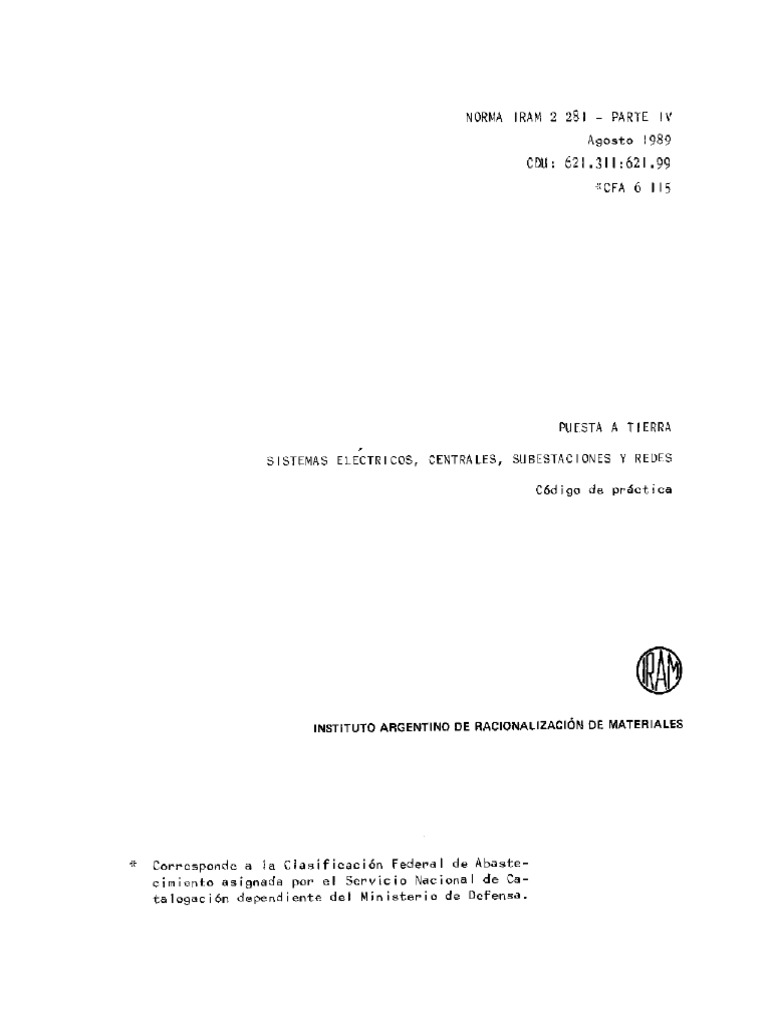 IRAM 2281 - PUESTA A TIERRA | PDF
